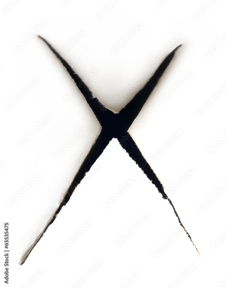 Torn paper making cross sign Stock Photo | Adobe Stock