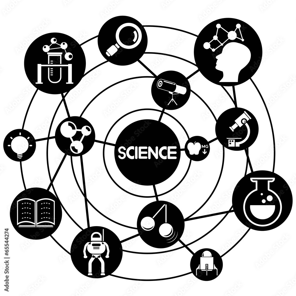 science and knowledge, connecting network diagram Stock Vector | Adobe ...