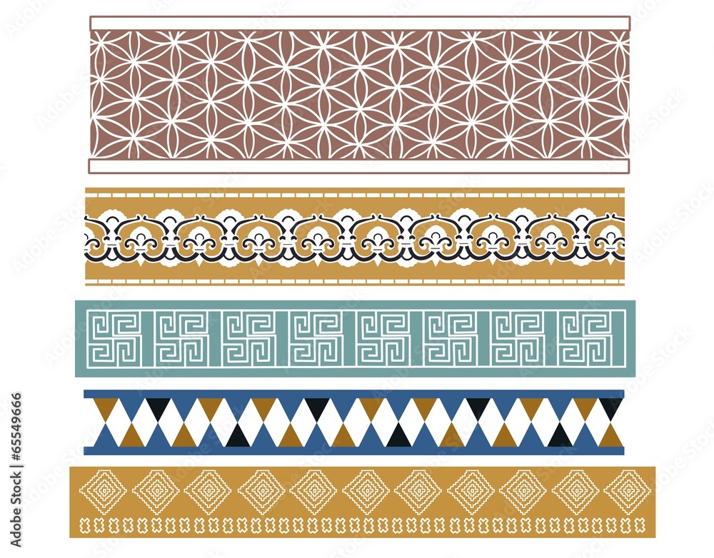 Set of five Babylonian patterns Stock Illustration | Adobe Stock