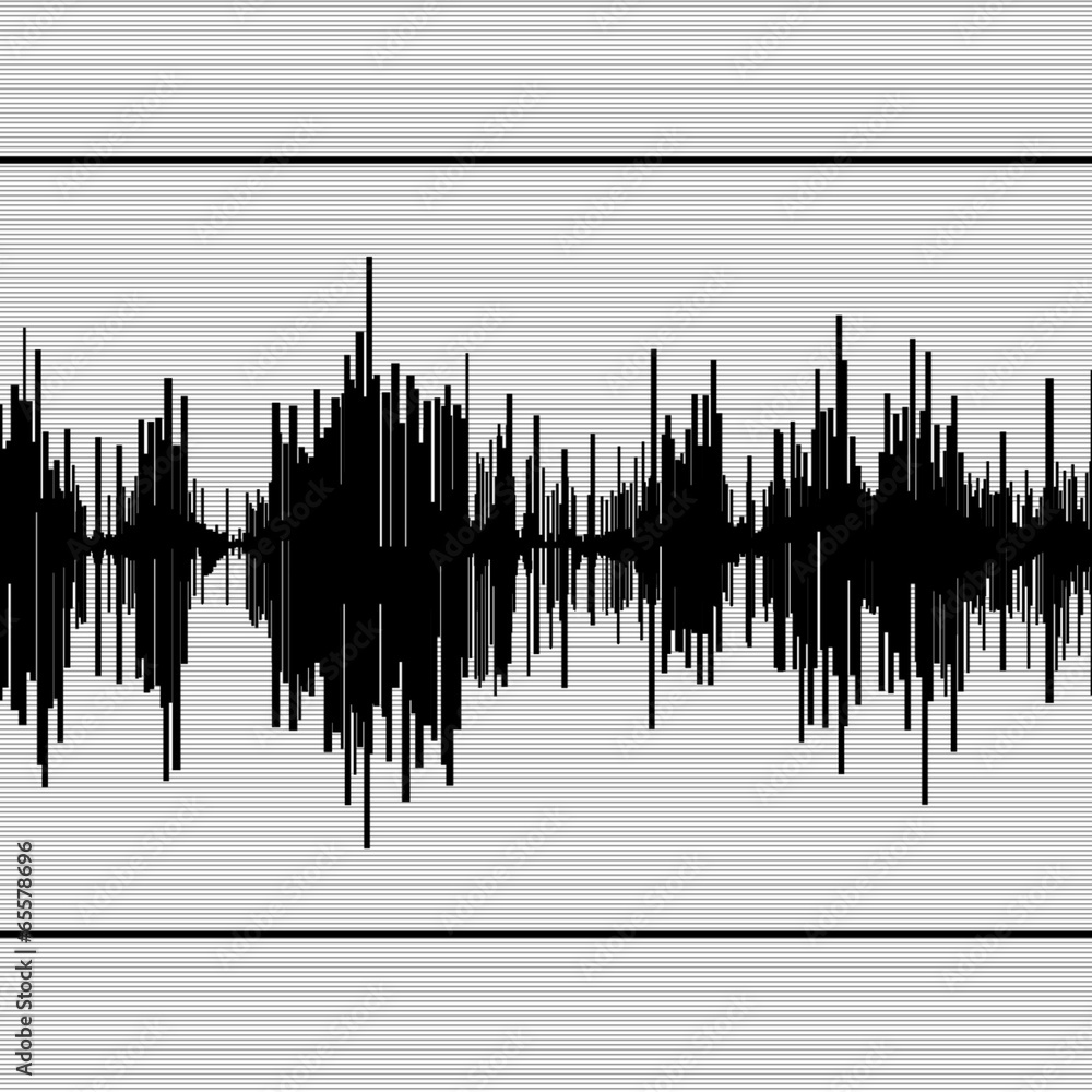 Abstract black seismogram on white paper background Stock Illustration ...