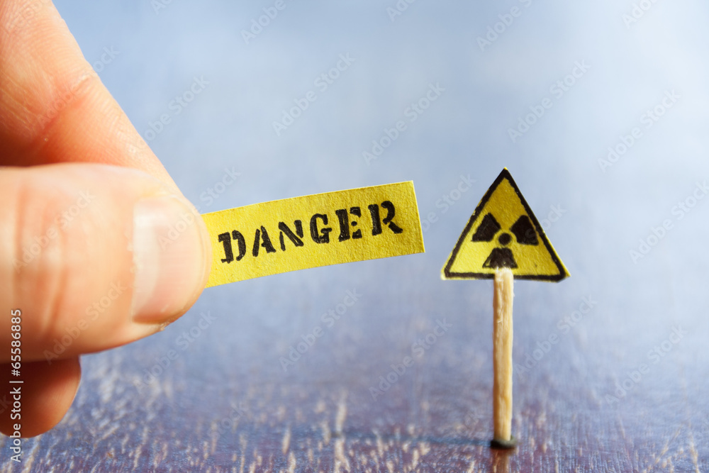 Nuclear danger warning Stock Photo | Adobe Stock
