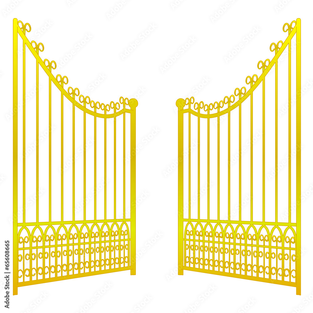 Isolated On White Open Golden Gate Fence Vector Stock Vector Adobe Stock