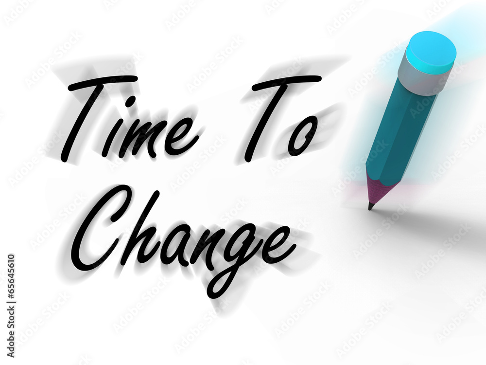 Time to Change with Pencil Displays Written Plan for Revision Stock ...
