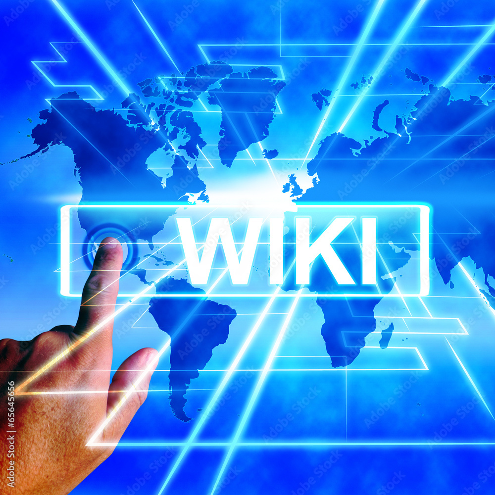 Wiki Map Displays Internet Education and Encyclopaedia Websites Stock ...