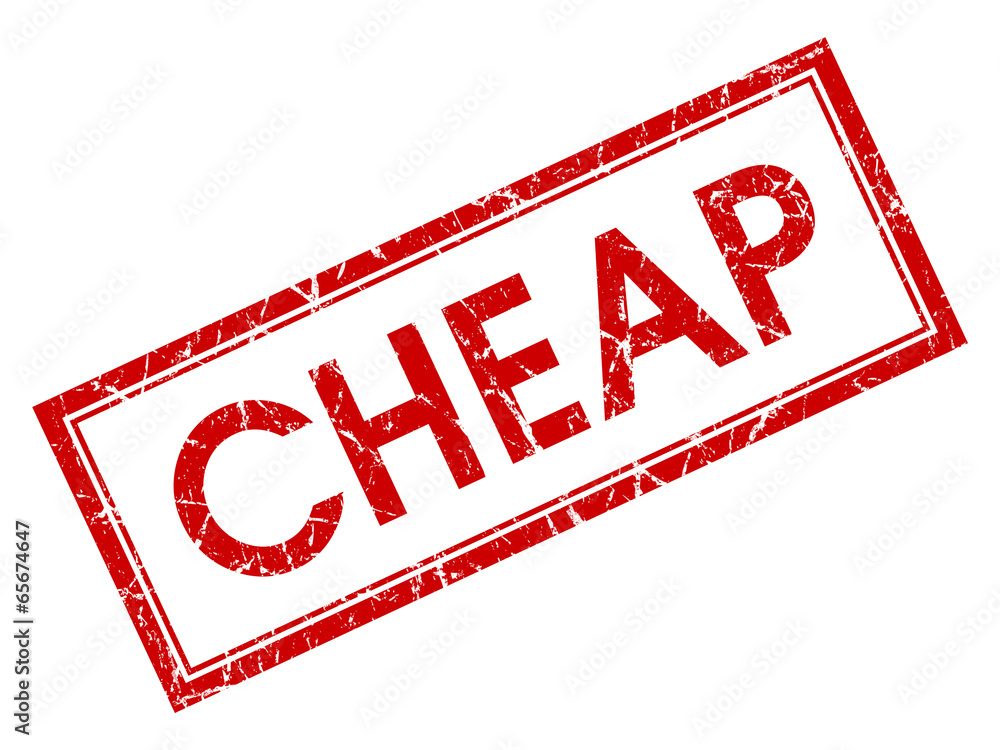 Cheap red square grungy stamp isolated on white background Stock ...