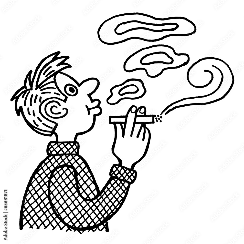 Raucher, Cartoon Stock-Illustration | Adobe Stock