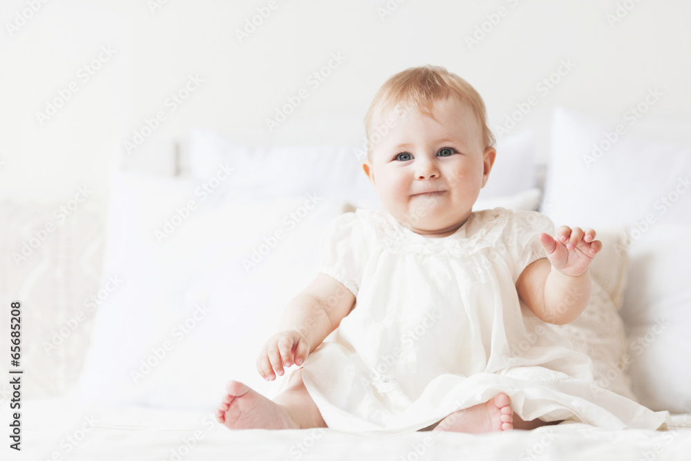 Baby girl portrait Stock Photo | Adobe Stock