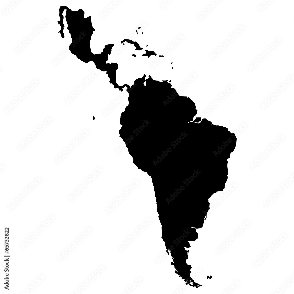 High detailed vector map - Latin America. Stock Vector | Adobe Stock
