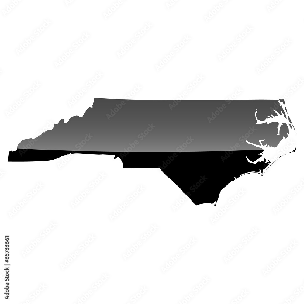 High detailed vector map - North Carolina. Stock Illustration | Adobe Stock