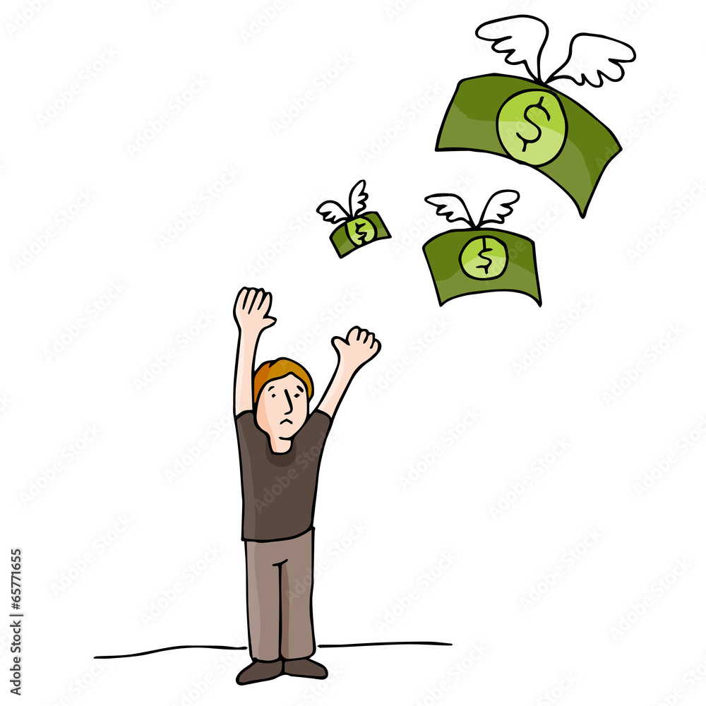 Money Flying Away Stock Vector | Adobe Stock