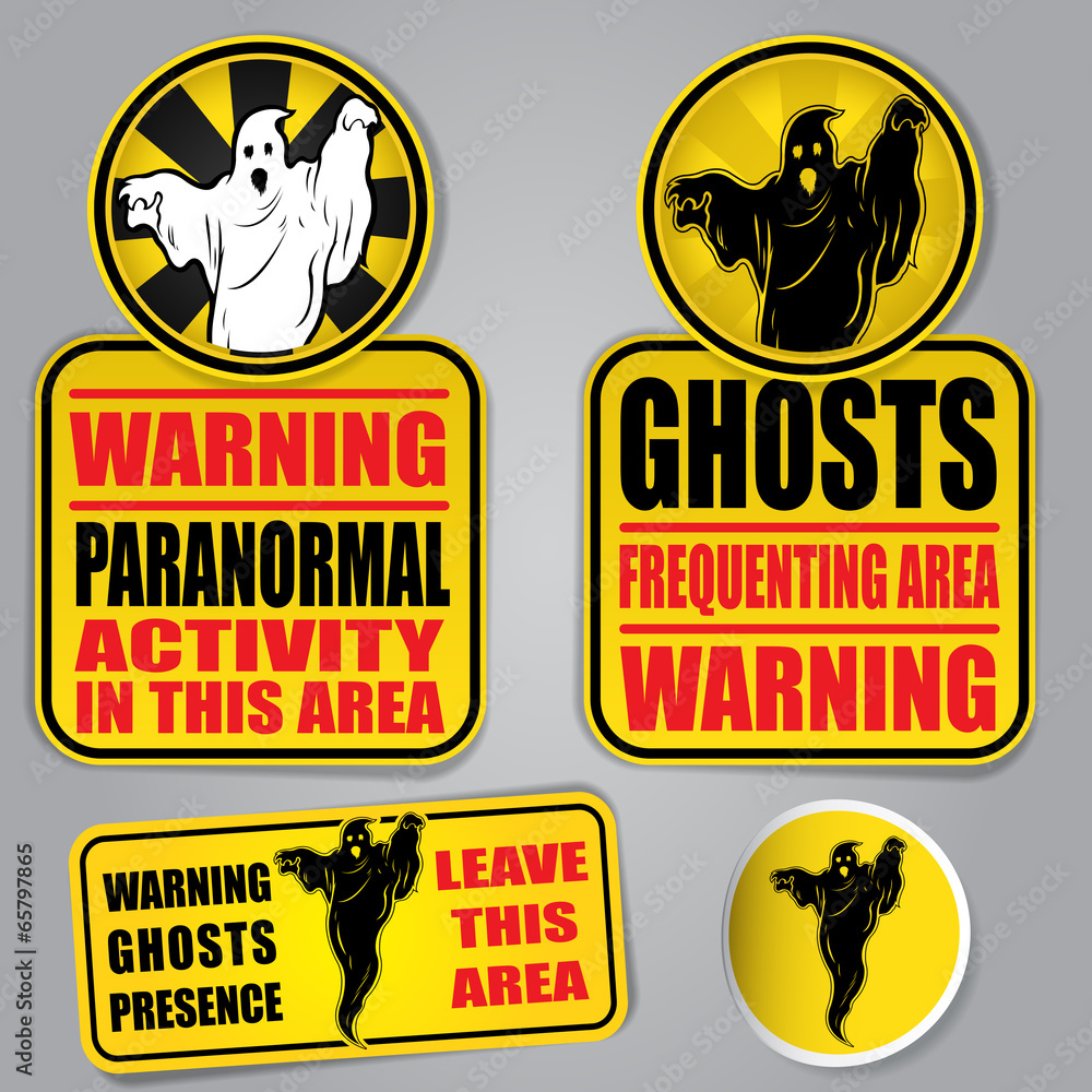 Warning Ghosts Signs Stock Vector | Adobe Stock