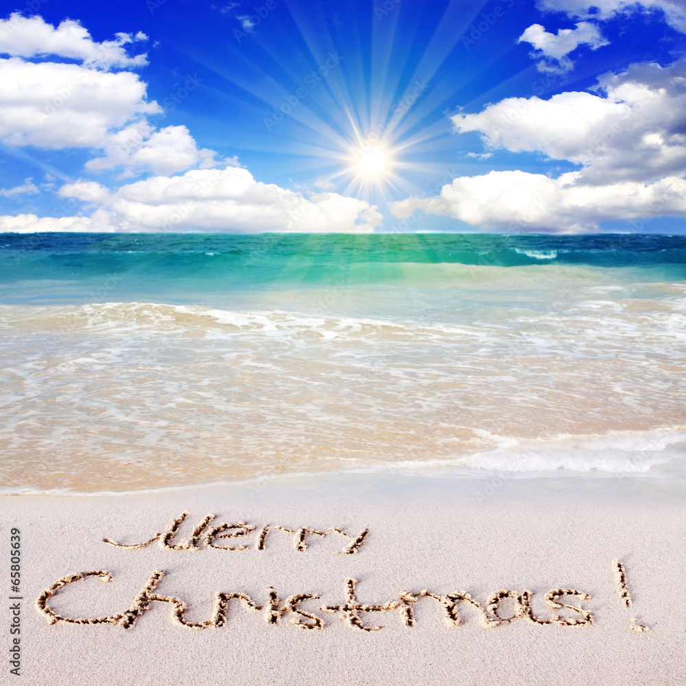 Merry Christmas Beach Wallpaper