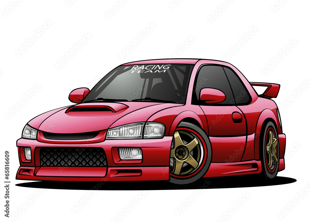 Red JDM (Japanese Domestic Market) Sports Sedan Coupe Stock Vector ...