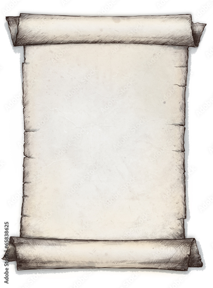 Scroll of old paper. illustration. Stock Illustration | Adobe Stock