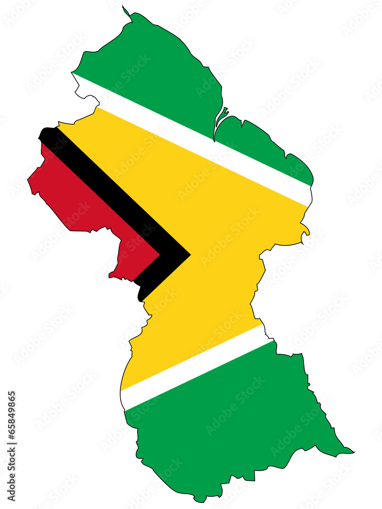 Vector map with the flag inside - Guyana. Stock Vector | Adobe Stock