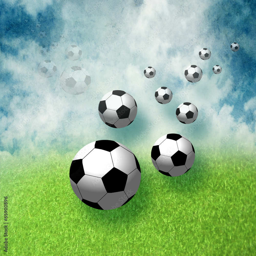 Soccer balls falling Stock Illustration | Adobe Stock