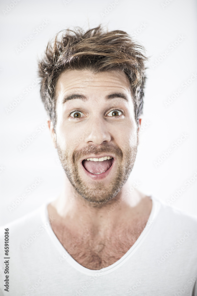 portrait of a man with expressive face Stock 写真 | Adobe Stock