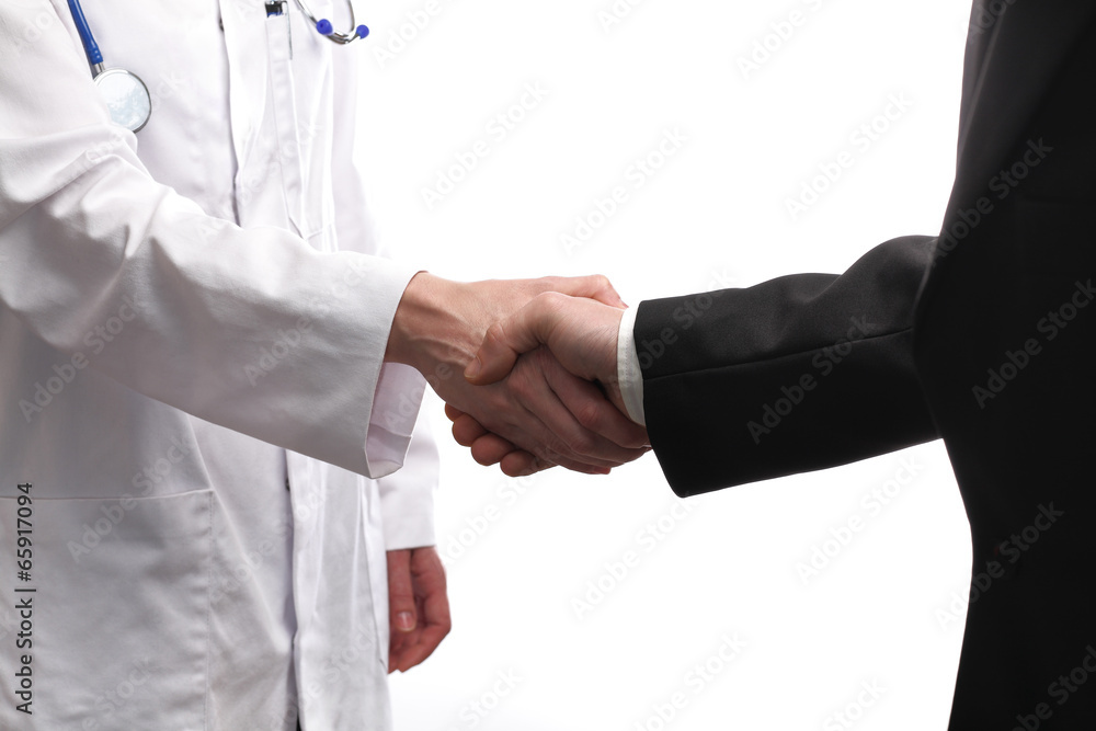 handshake between a doctor and a patient Stock Photo | Adobe Stock