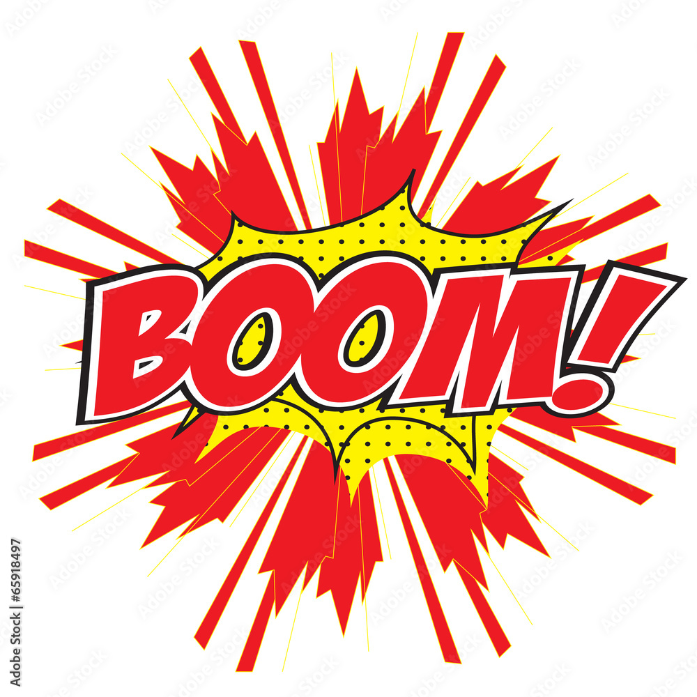 BOOM! wording in comic speech bubble in pop art style Stock Vector ...