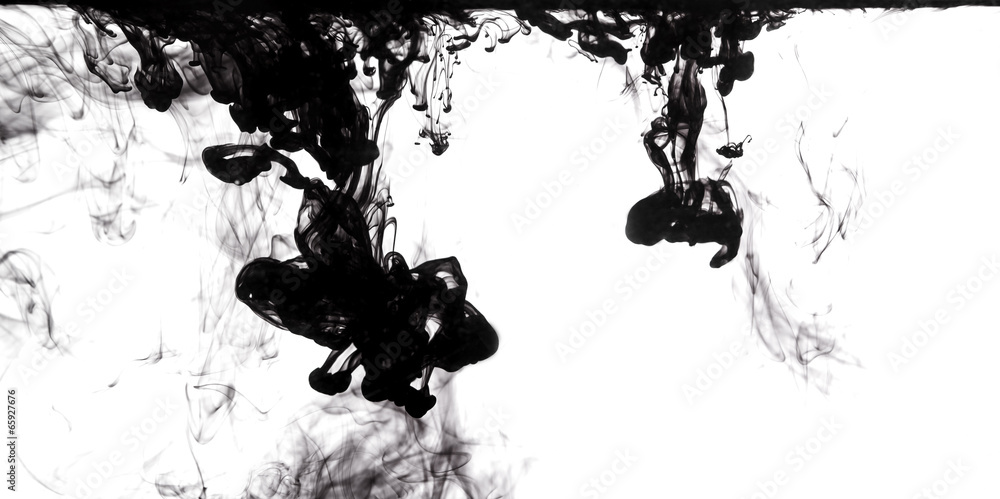 black ink dissolving in clear water Stock Photo | Adobe Stock