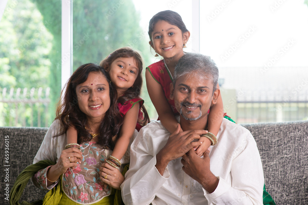 Happy Indian parents and children Stock Photo | Adobe Stock