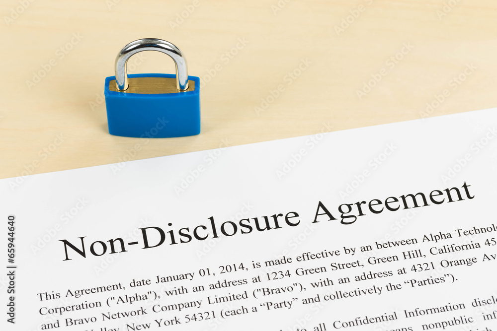 Non disclosure agreement document with padlock Stock Photo | Adobe Stock