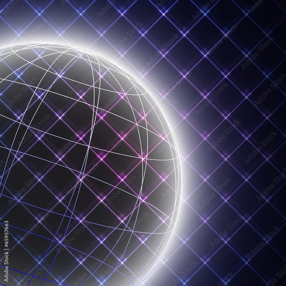 Abstract light globe on black background vector illustration Stock ...