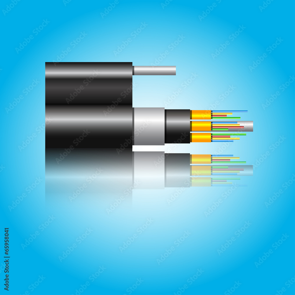 optic fiber cable Stock Vector | Adobe Stock