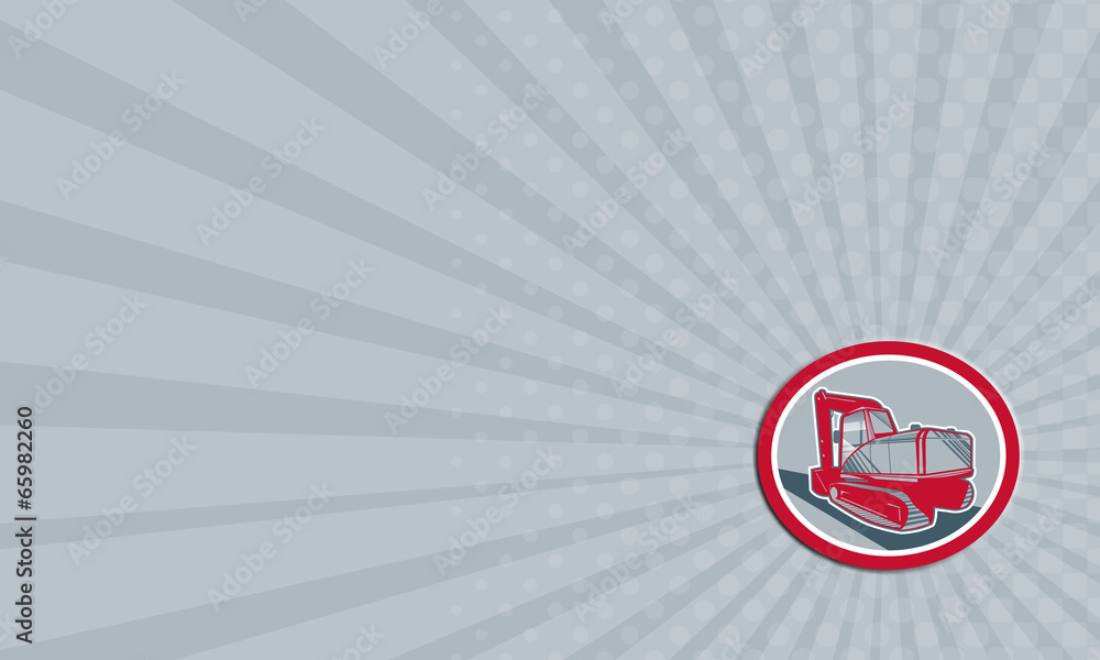 Business card Mechanical Digger Excavator Retro Stock Illustration ...