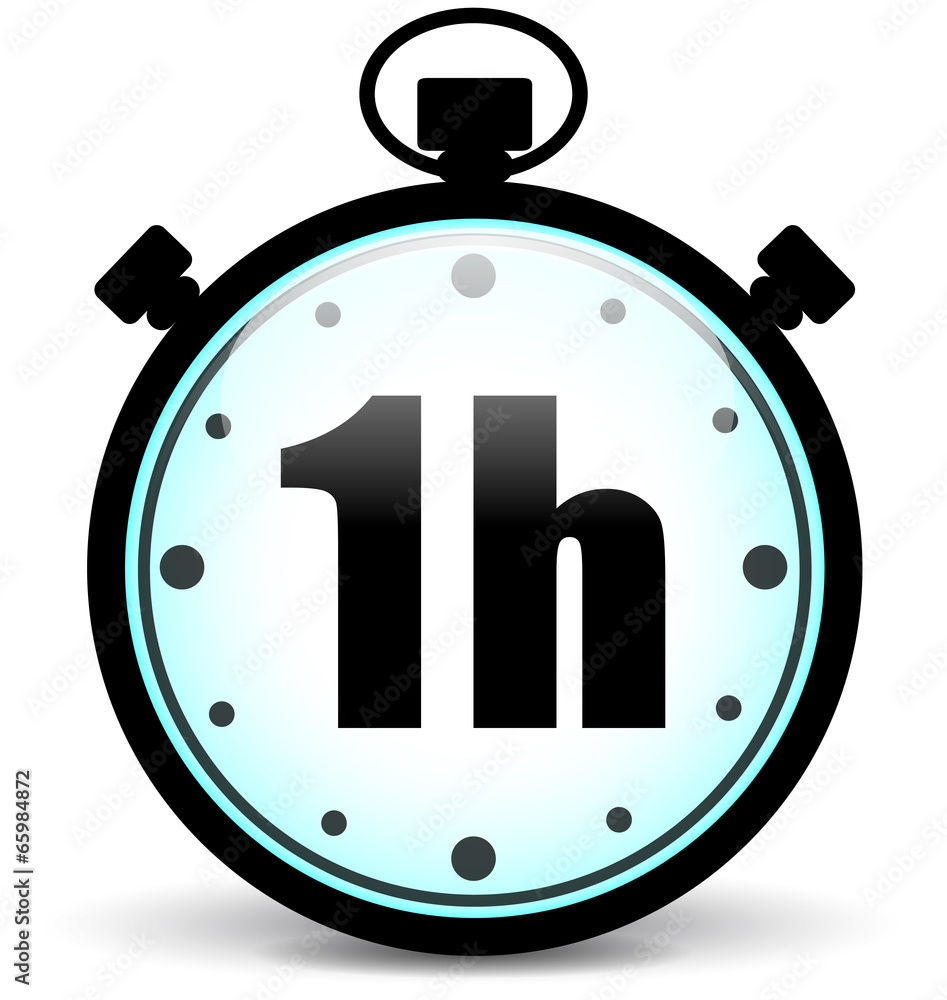 Vector one hour stopwatch Stock Vector | Adobe Stock