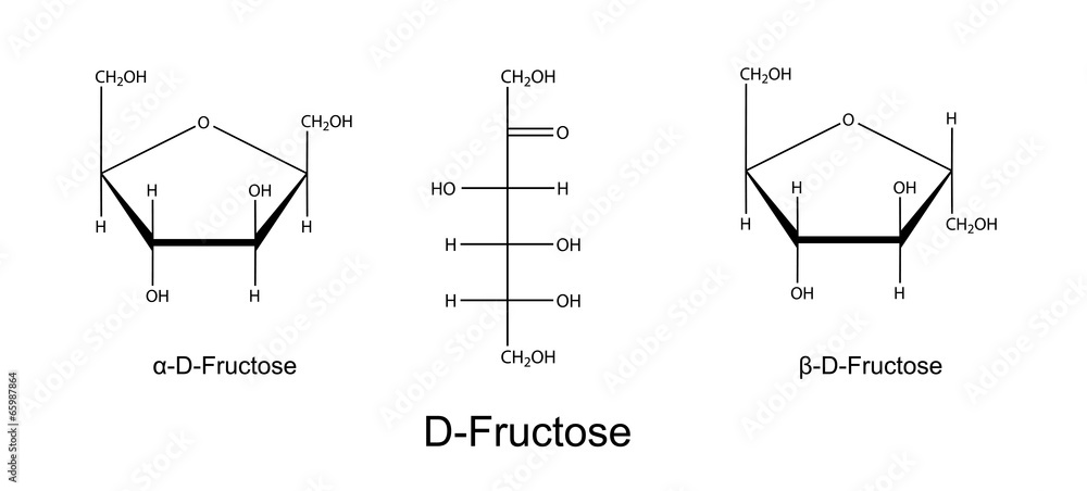 Structural chemical formulas of fructose (D-fructose) Stock Vector ...