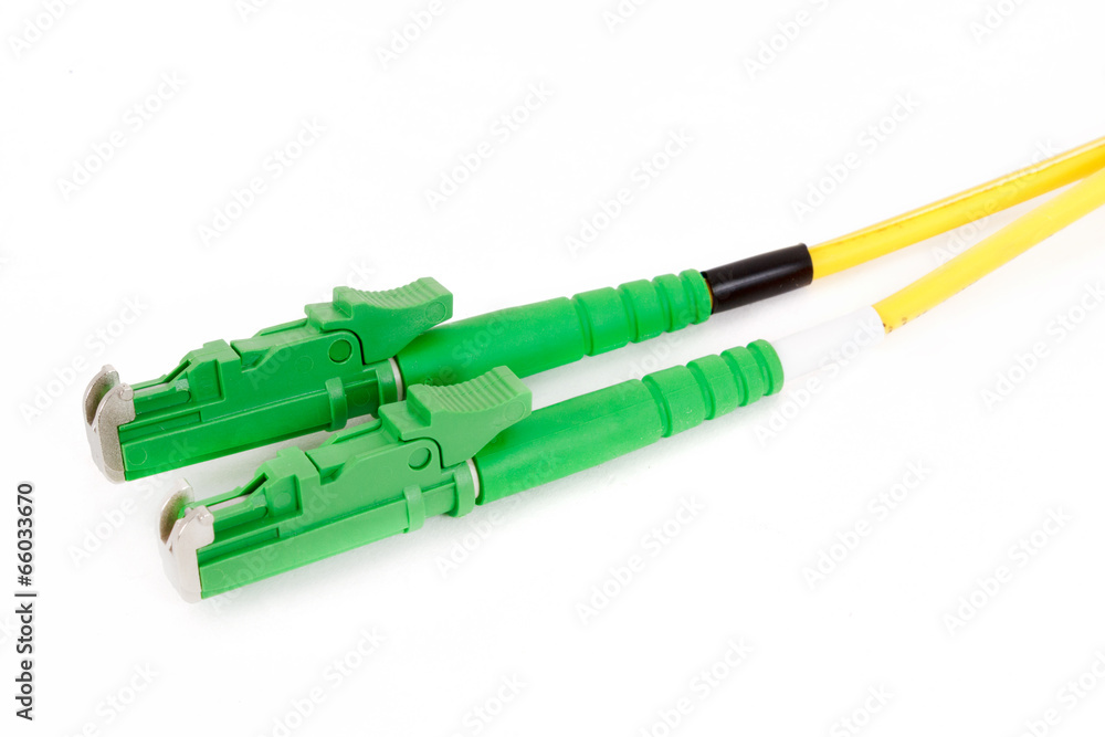 green fiber optic E2000 connector Stock-Foto | Adobe Stock