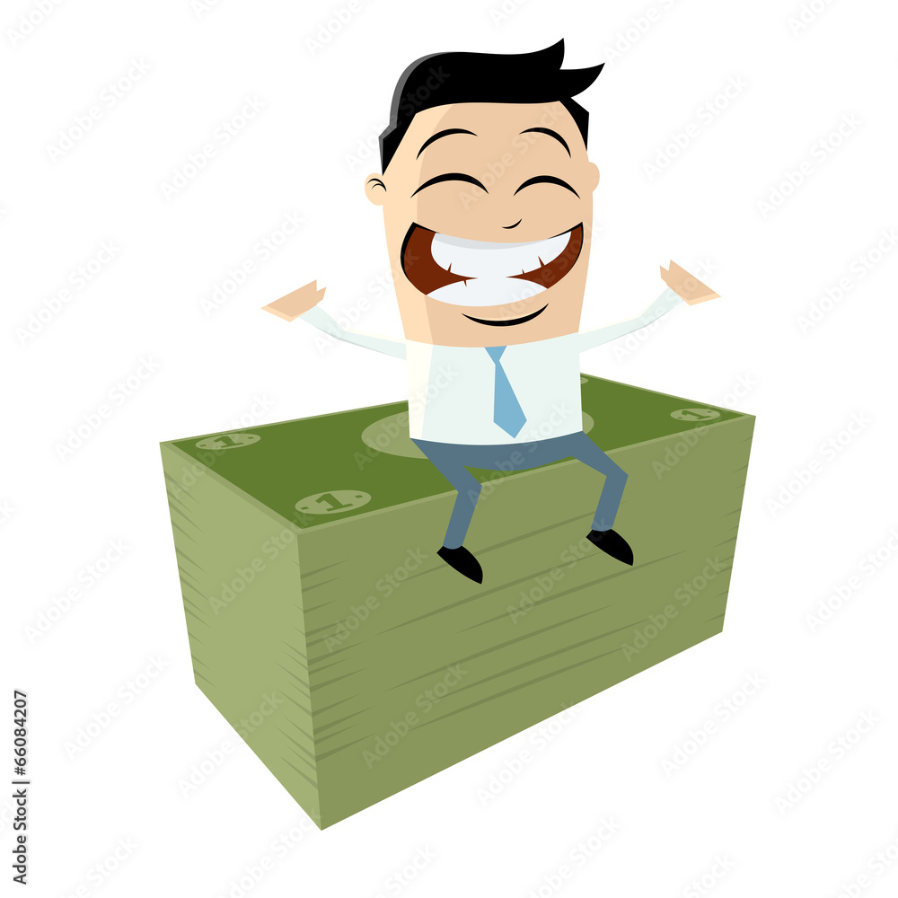 geld geldscheine cartoon business männchen Stock Vector | Adobe Stock