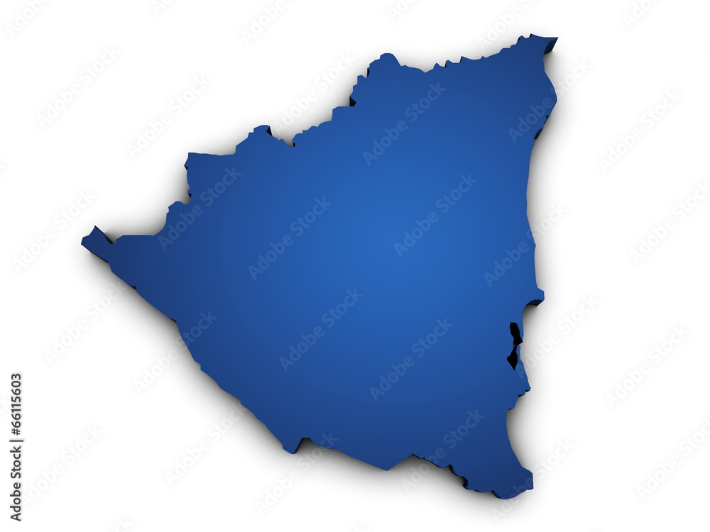 Map Of Nicaragua 3d Shape Stock Illustration | Adobe Stock