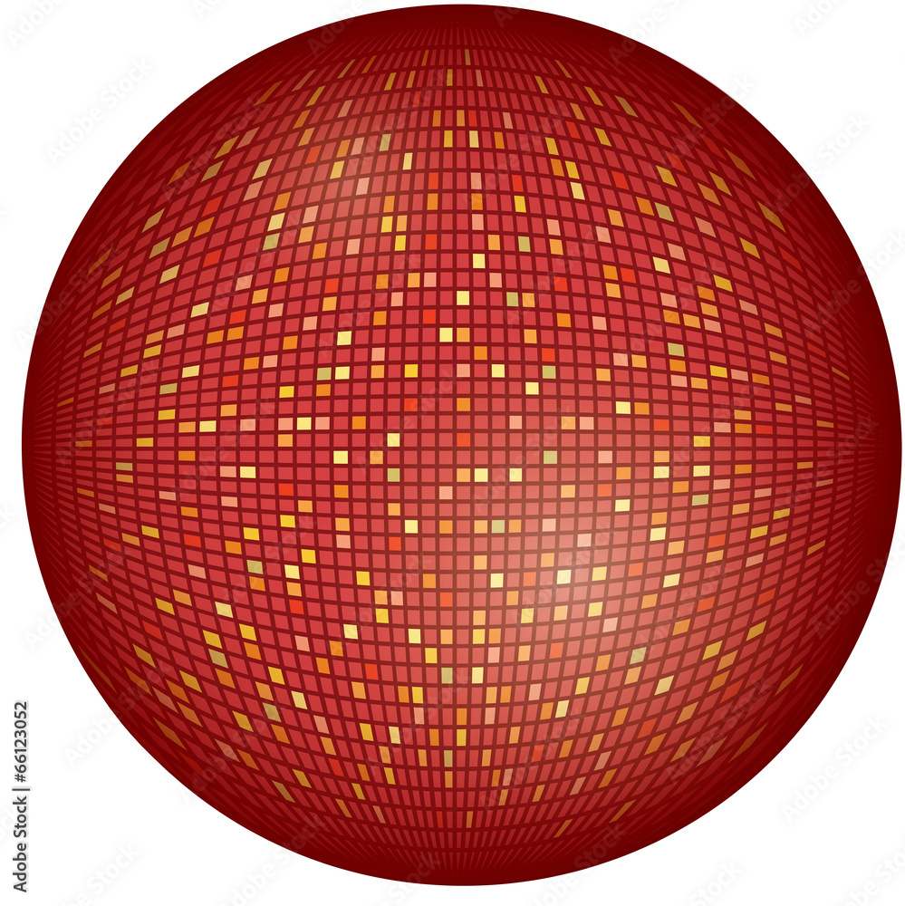 Vector illustration of big, red disco ball, isolated Stock Vector ...