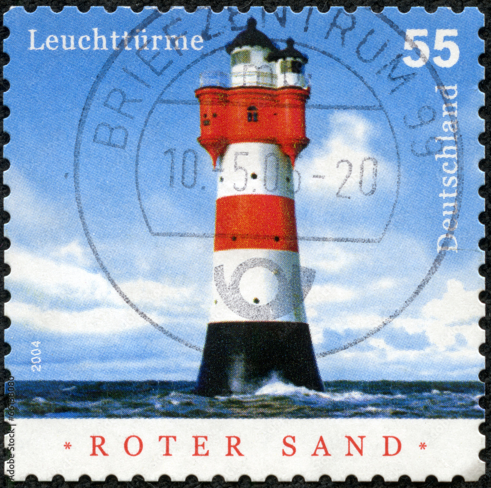Roter Sand, Lighthouse in the Middle of the North Sea Stock Photo ...