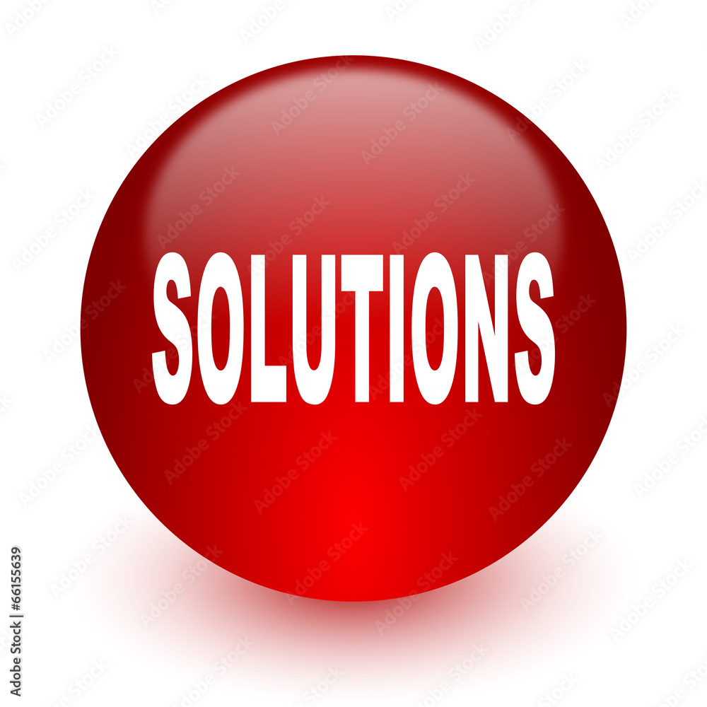 solutions red computer icon on white background Stock Illustration ...