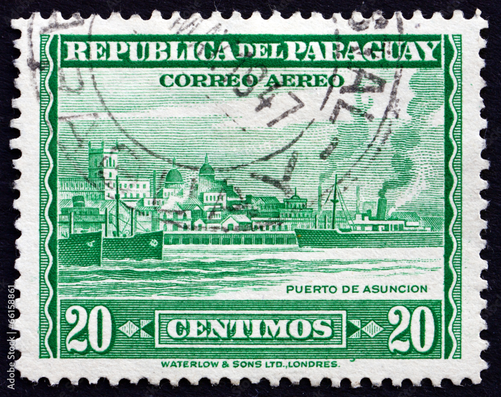 Postage stamp Paraguay 1946 Port of Asuncion Stock Photo | Adobe Stock