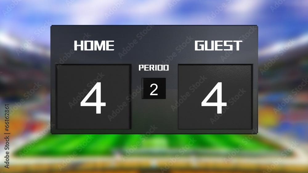 soccer match scoreboard Draws 4 & 4 Stock Illustration | Adobe Stock