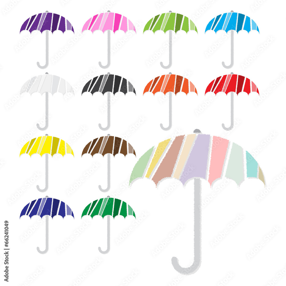 Vector set of umbrella icon on isolated white background Stock Vector ...
