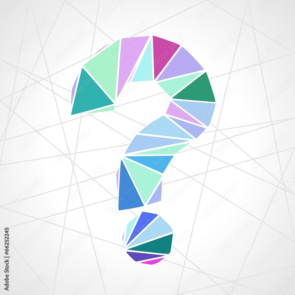 geometric question mark symbol in low poly style Stock Illustration ...