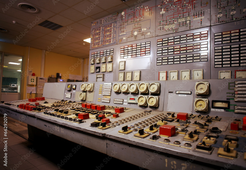 Control room of an old power generation plant Stock Photo | Adobe Stock