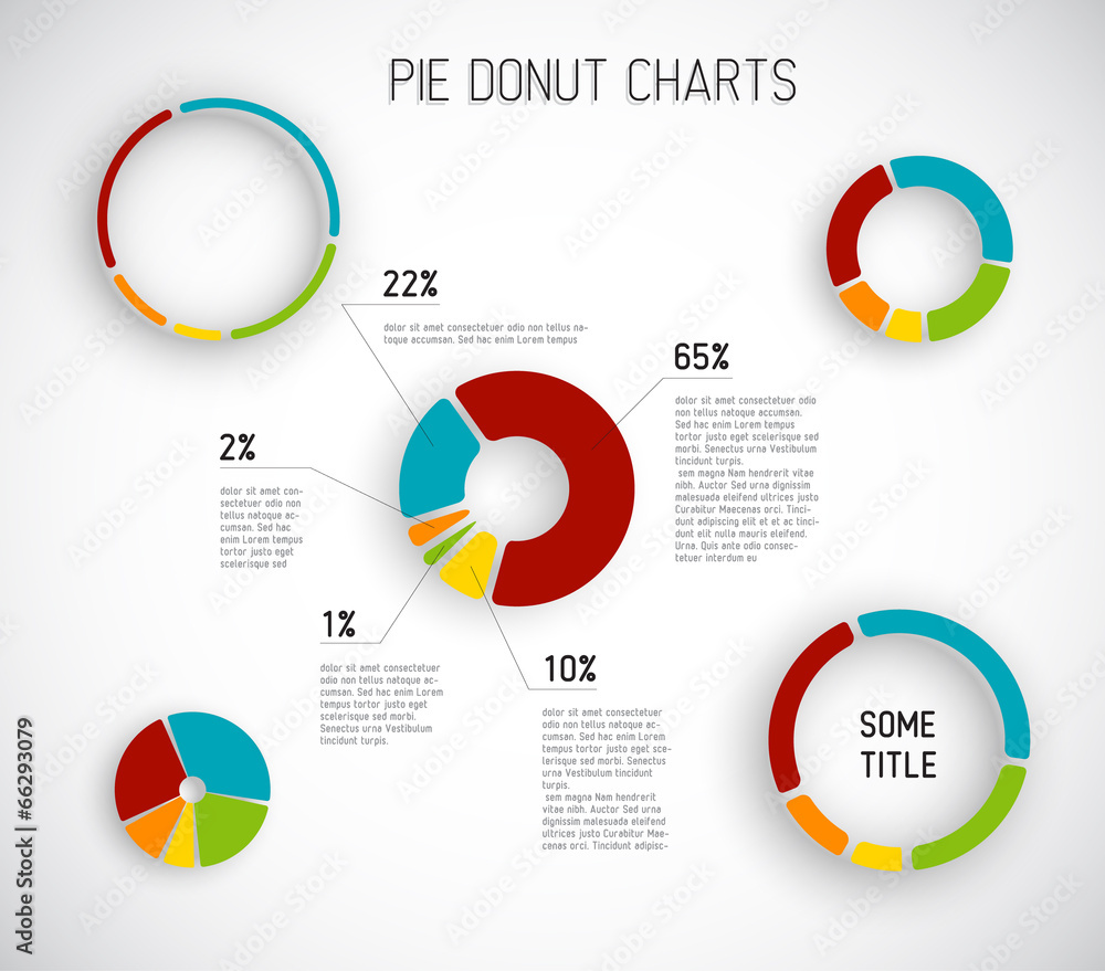 Vector Donut pie chart templates Stock Vector | Adobe Stock