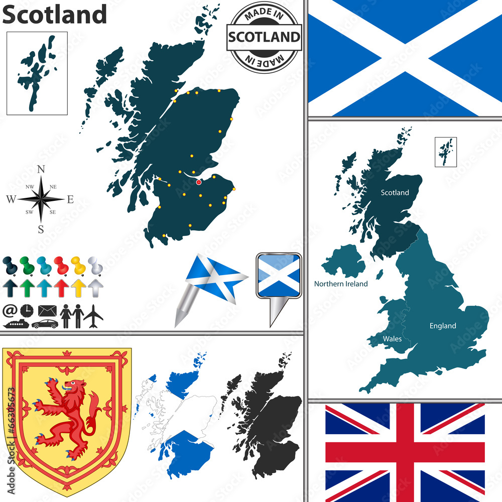 Map of Scotland Stock Vector | Adobe Stock
