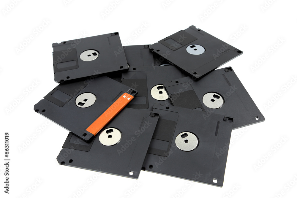 Computer Floppy Disk with Isolated White Background Stock Photo | Adobe ...