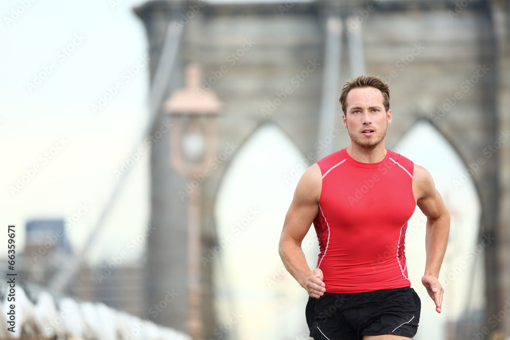 Running man sprinting in New York City Stock Photo | Adobe Stock