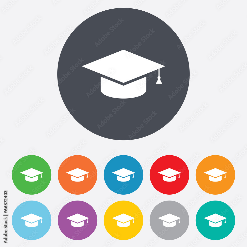 Graduation cap sign icon. Education symbol. Stock Vector | Adobe Stock