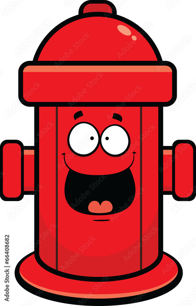 Cartoon Fire Hydrant Happy Stock Vector | Adobe Stock