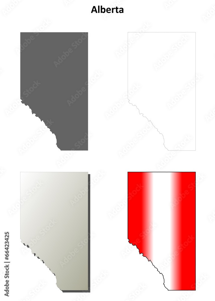 Alberta blank outline map set Stock Vector | Adobe Stock