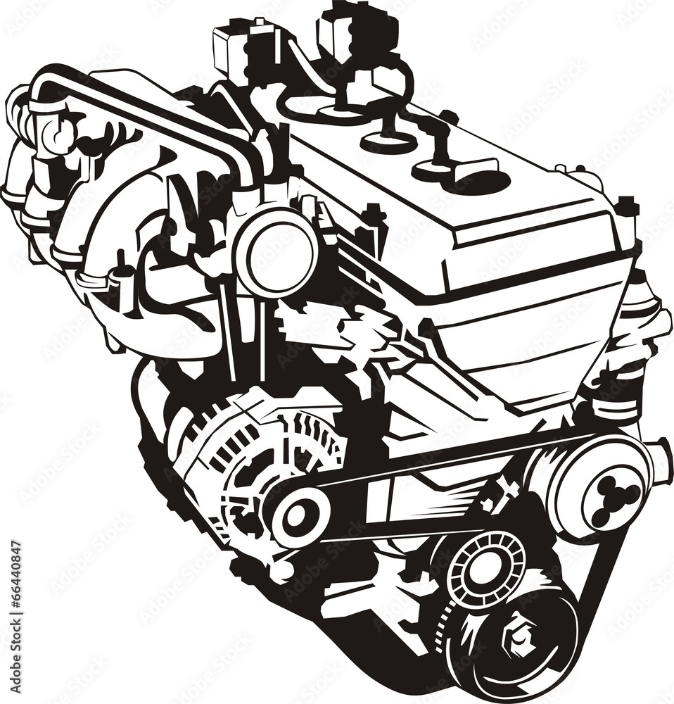 Vecteur Stock car engine silhouette | Adobe Stock